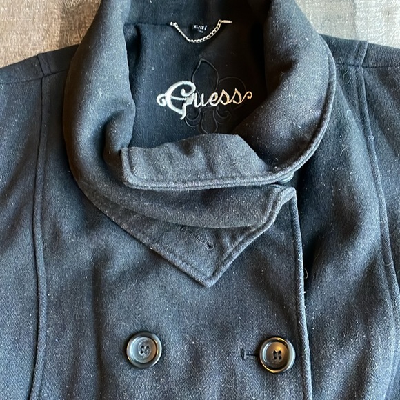Guess | Jackets & Coats | Vintage Guess Wool Blend Belted Pea Coat ...